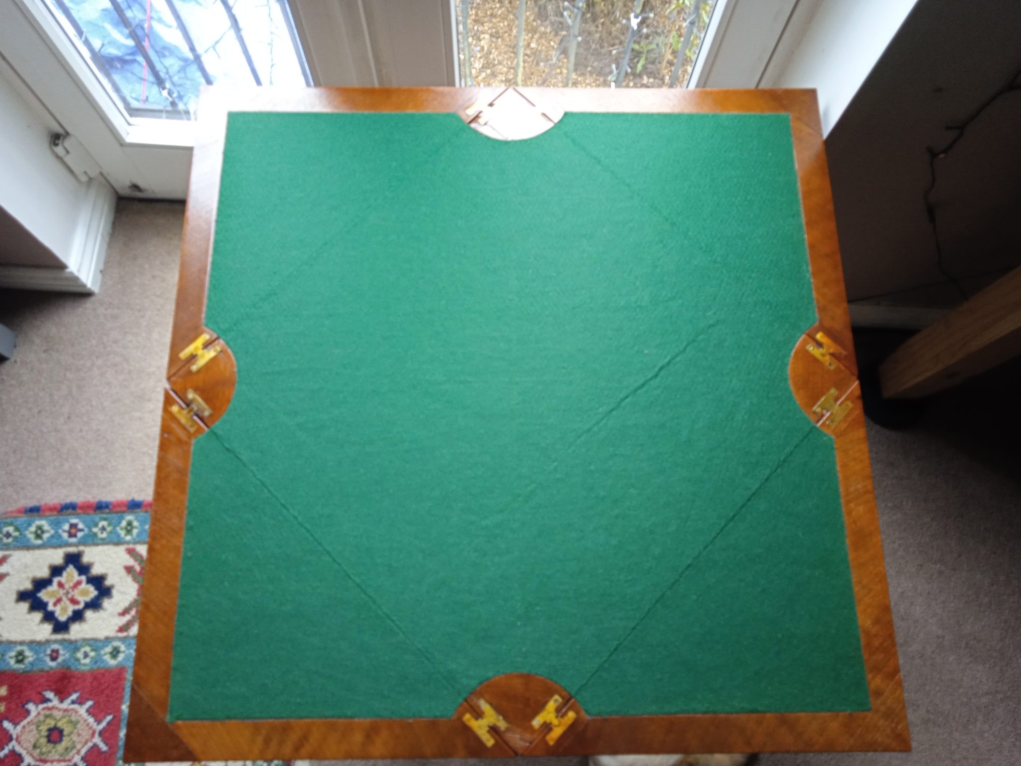 Edwardian Oak Envelope Top Card Table With Lower Galleried Tier And ...