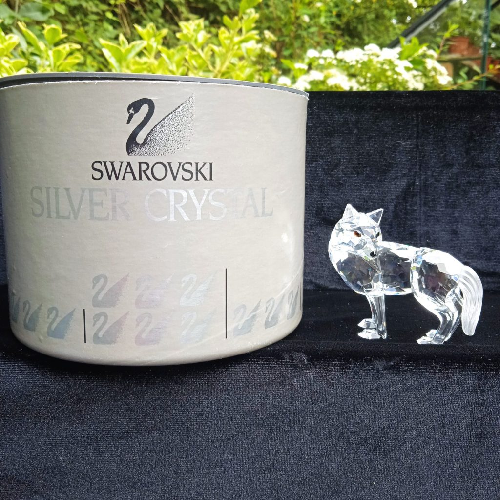 Swarovski Silver Crystal Retired "Woodland Friends" Large Wolf. No ...