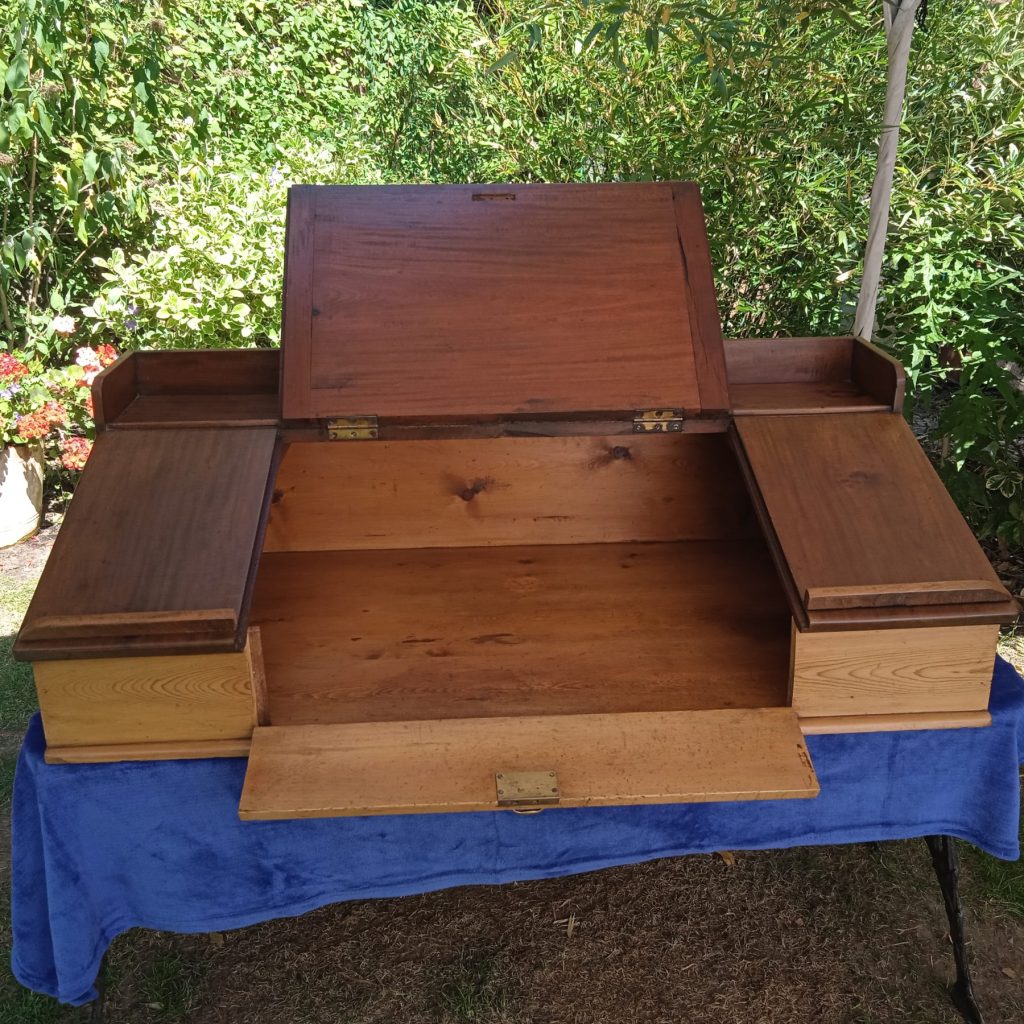 Antique Pine Table Top Writing Slope With Hinged Top. - Joanne ...
