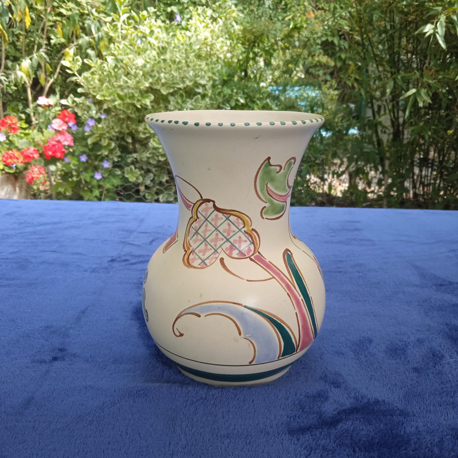 Devon Cream And Multicoloured Floral Pottery Vase. SOLD. - Joanne ...